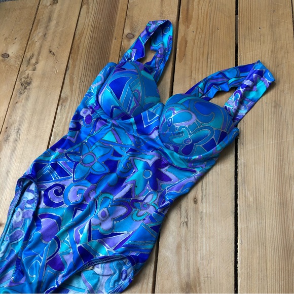 Swim | Vtg Psychedelic Retro One Piece Swimsuit | Poshmark